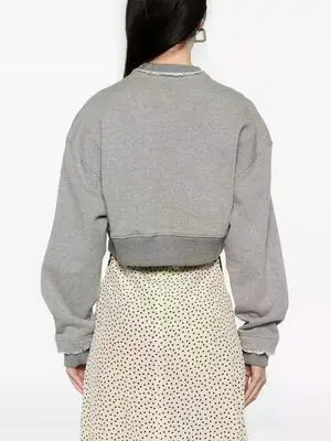 Alexander McQueen Logo-lettering Cropped Sweatshirt