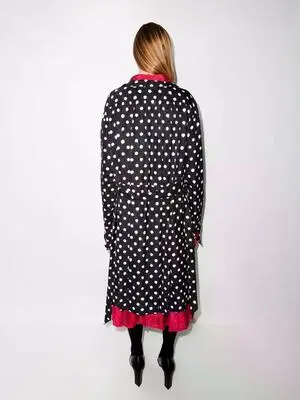 Balenciaga Reversible Belted Polka Dot Silk Blend Dress - Black