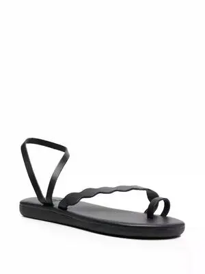 ANCIENT GREEK SANDALS Koralia Leather Flat Sandals - Black
