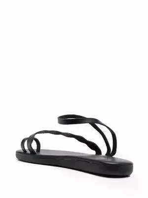 ANCIENT GREEK SANDALS Koralia Leather Flat Sandals - Black