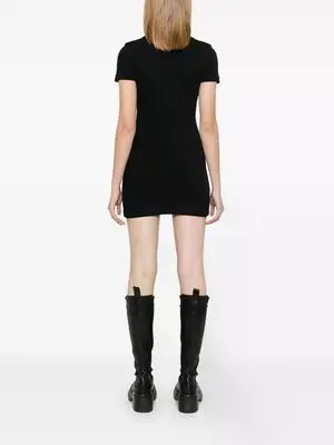 Gcds Logo-embroidered Mini Dress - Black