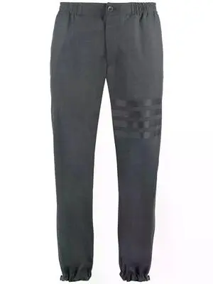 Thom Browne Cropped Tailored Trousers With Signature 4-bar Stripe - Grey