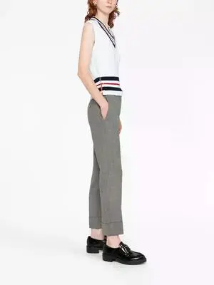 Thom Browne Cashmere V-neck Vest With Rwb Stripe
