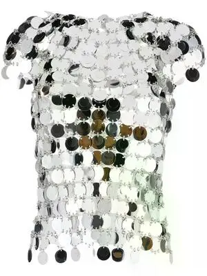 Rabanne Metallic Disks Short Sleeved Top