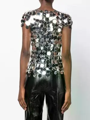 Rabanne Metallic Disks Short Sleeved Top