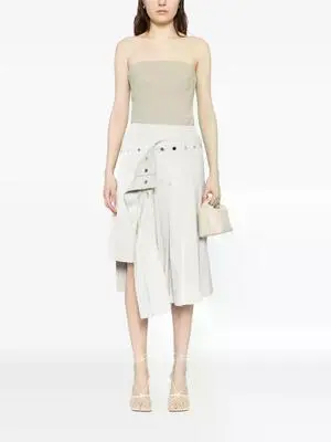 Rokh Double-layered Pleated Skirt - Neutrals