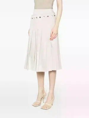 Rokh Double-layered Pleated Skirt - Neutrals