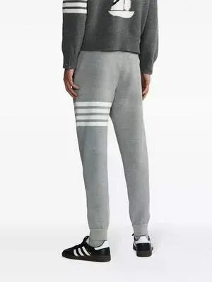 Thom Browne Ottoman Rib 4-bar Stripe Track Pants - Grey