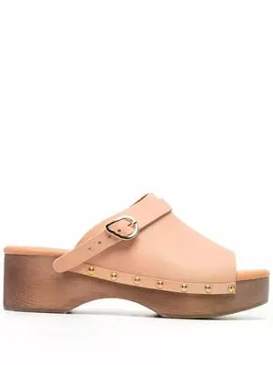 ANCIENT GREEK SANDALS Buckle-detail Clog Sandals - Neutrals