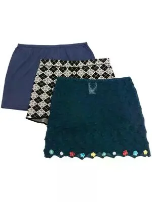 YANYAN Jacquard Knit Skirt Set - Blue