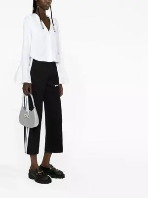 Palm Angels Flute Sleeve Cropped Cotton Shirt