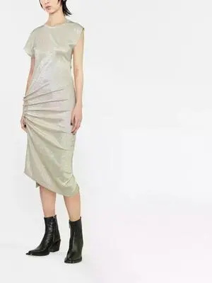 Rabanne Side Gathered-detail Midi Dress