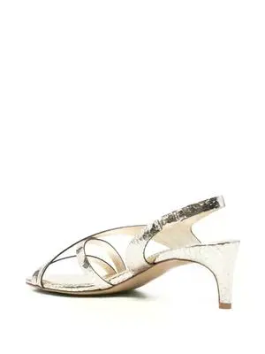 DEL CARLO 55mm Snakeskin-effect Slingback Sandals