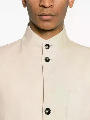 Zegna Linen-blend Shirt Jacket - Brown