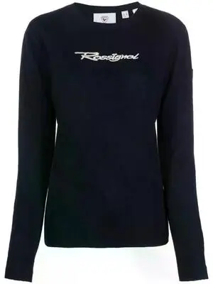 Rossignol Fine Knit Embroidered Logo Crew Neck Sweater