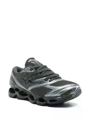 Mizuno Lace-up Fastening Sneakers With Padded Ankle And Chunky Rubber Sole - Grey
