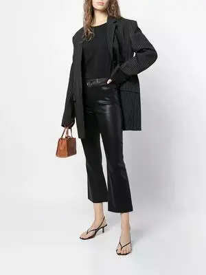 L'Agence Kendra Cropped Flare Jeans - Black