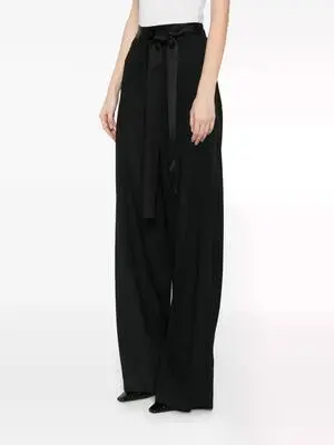 David Koma Satin Bow Wide-leg Trousers