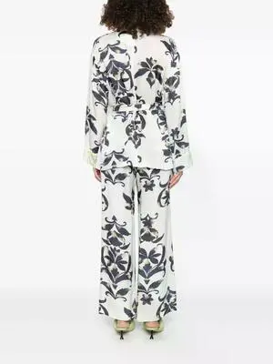 FORTE_FORTE Floral Print Shawl Lapel Jacket