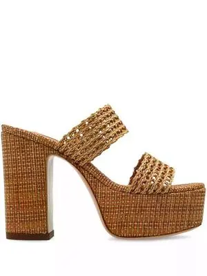 Casadei Woven Platform Sandals - Neutrals