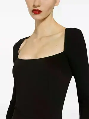 Dolce & Gabbana Long-sleeve Square-neck Midi Dress