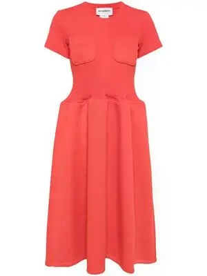MELITTA BAUMEISTER Short-sleeve Flare Midi Dress - Red