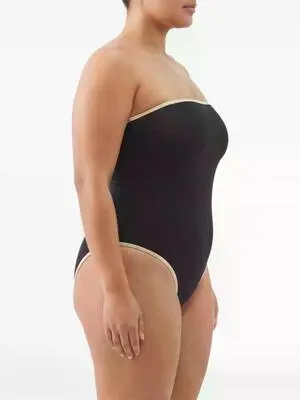 TOTEME Striped-edge Strapless Swimsuit