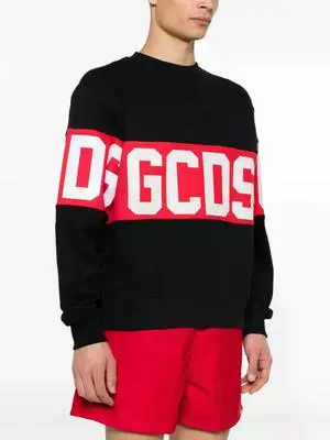 Gcds Logo Print Crewneck Sweatshirt - Black