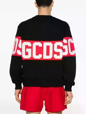 Gcds Logo Print Crewneck Sweatshirt - Black