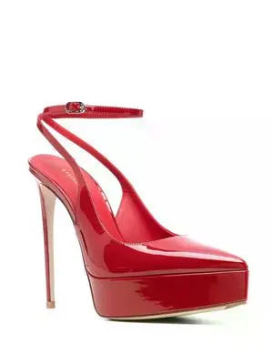 LE SILLA 145mm Uma Patent Leather Pumps - Red