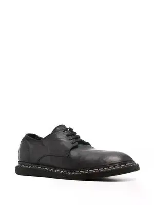 Guidi Leather Derby Shoes - Black