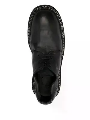 Guidi Leather Derby Shoes - Black