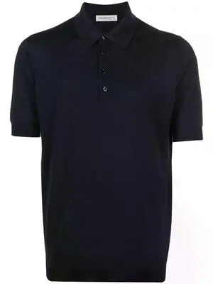 GOES BOTANICAL Merino-wool Polo Shirt - Blue