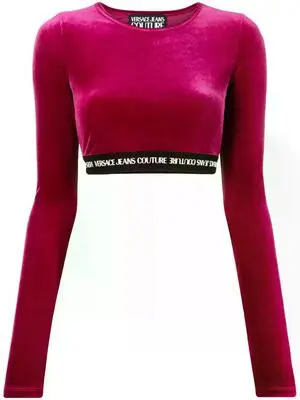 Versace Velvet Cropped Top - Red