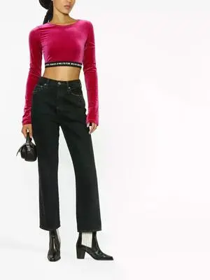 Versace Velvet Cropped Top - Red