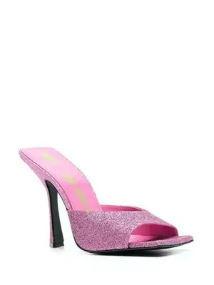 Attico Glitter Detail Open Toe Sandals - Pink