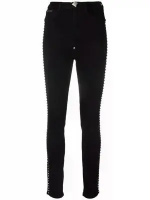 Philipp Plein Crystal Embellished Skinny Jeans - Black