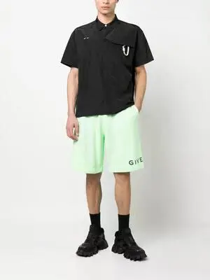 Givenchy Logo Print Track Shorts - Green