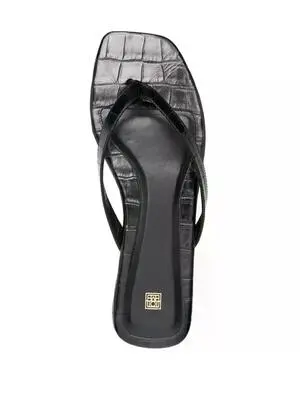 TOTEME Croc-embossed Flip Flops