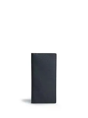 Smythson Panama Slim Bi-fold Leather Wallet - Blue
