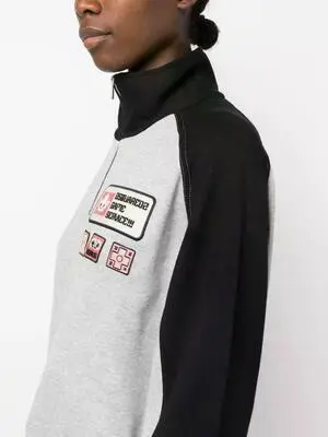 Dsquared2 Panelled Logo Patch High Neck Jumper - Grey