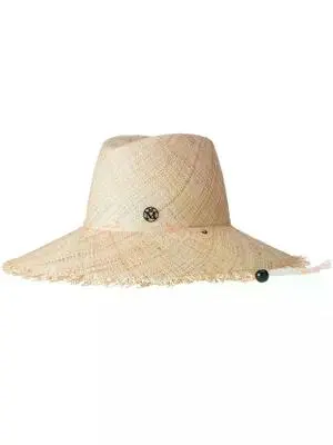 MAISON MICHEL Kate Raffia Fedora Hat - Neutrals