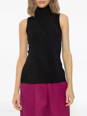 Dolce & Gabbana Ribbed Wool-blend High Neck Top