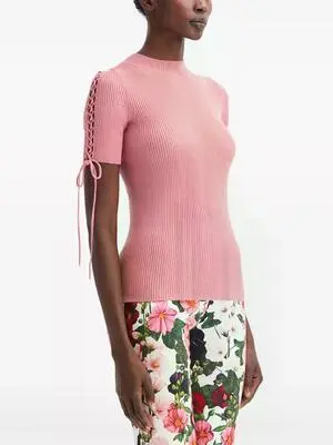 Oscar De La Renta Tie-detail Ribbed Jumper