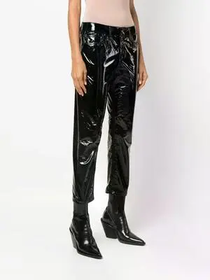DONDUP High-shine Cropped Straight-leg Trousers