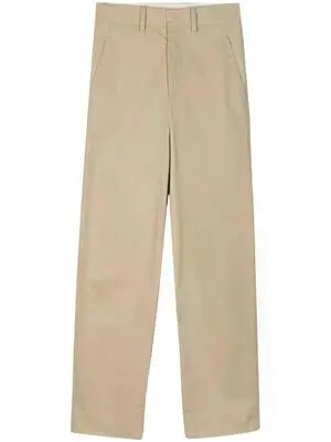 BODE High-rise Straight-leg Cotton Trousers - Neutrals