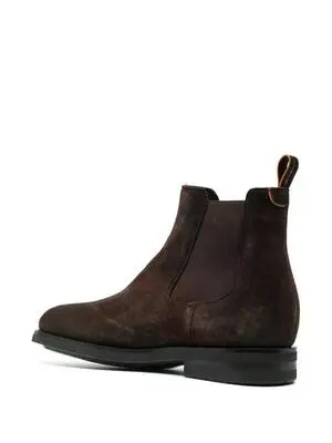 Santoni Suede Chelsea Boots - Brown
