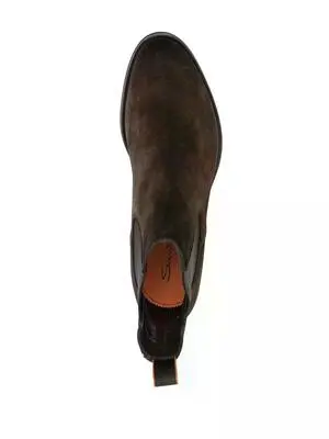 Santoni Suede Chelsea Boots - Brown