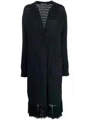 ANTONINO VALENTI Chunky-knit Frayed-edge Cardigan-coat