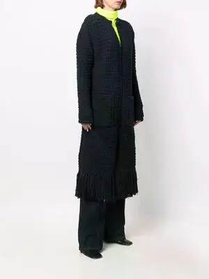 ANTONINO VALENTI Chunky-knit Frayed-edge Cardigan-coat